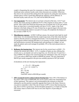 Sample Financial Plan For James & Jill | DOC