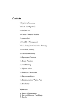 Sample Financial Plan For James & Jill | DOC