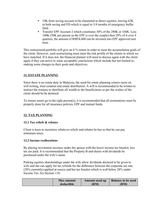 Sample Financial Plan For James & Jill | DOC