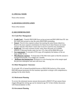 Sample Financial Plan For James & Jill | DOC