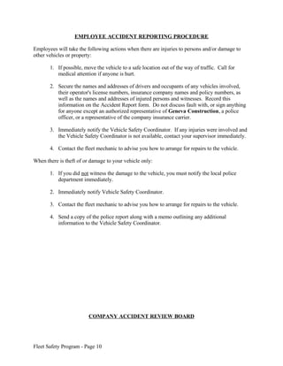 Sample Fleet Safety Program | DOC