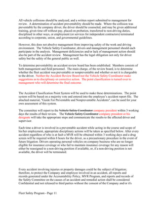 Sample Fleet Safety Program | DOC