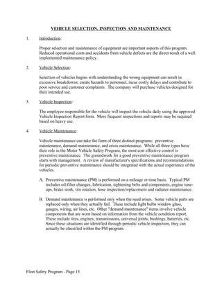 Sample Fleet Safety Program | DOC
