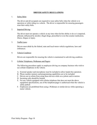 Sample Fleet Safety Program | DOC