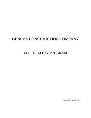 Sample Fleet Safety Program | DOC