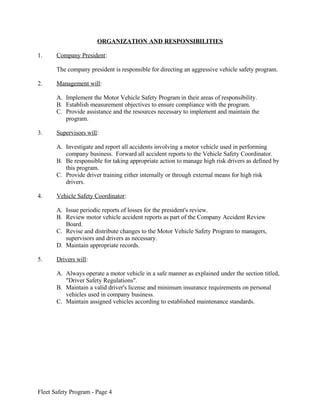 Sample Fleet Safety Program | DOC