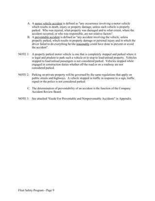 Sample Fleet Safety Program | DOC