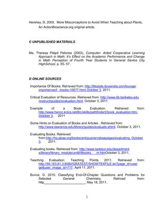 Sample format for appendices & bibliography | DOCX | Secondary ...