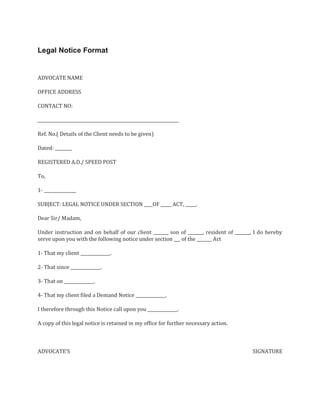 Legal Notice Format | PDF