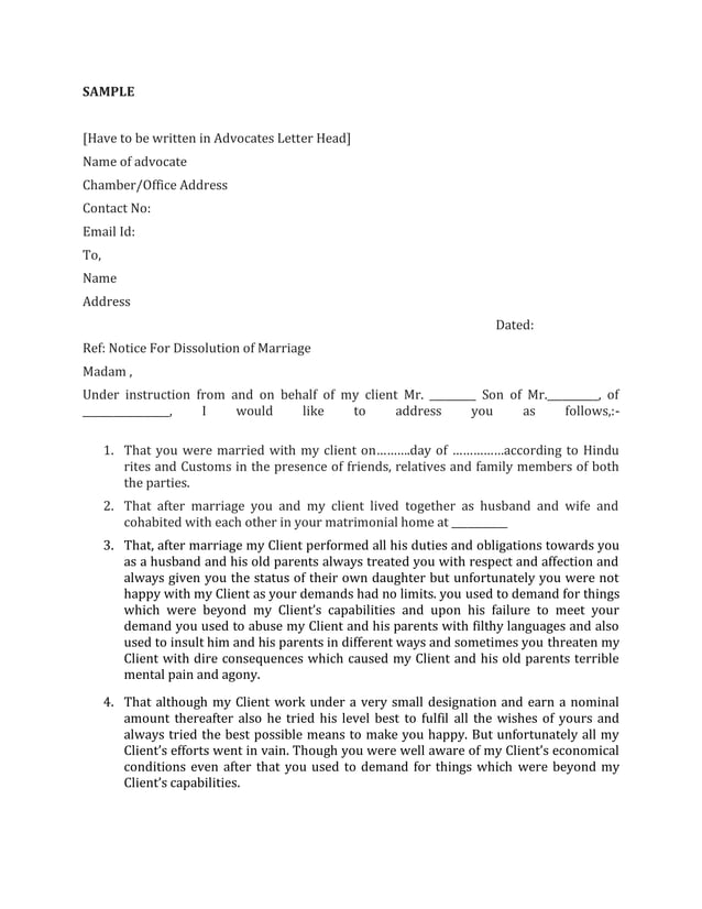 Sample format legal notice | PDF
