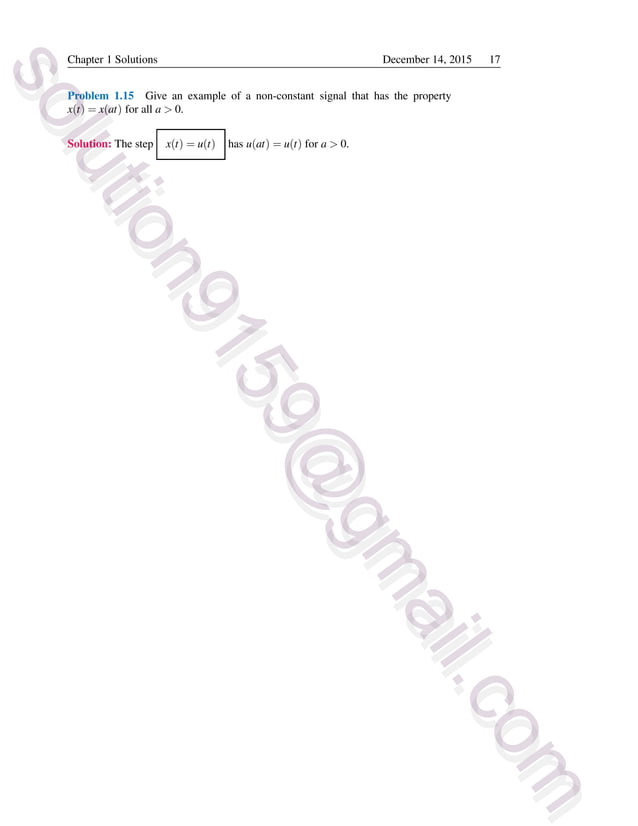 Solution Manual Engineering Signals and Systems by Ulaby & Yagle | PDF ...