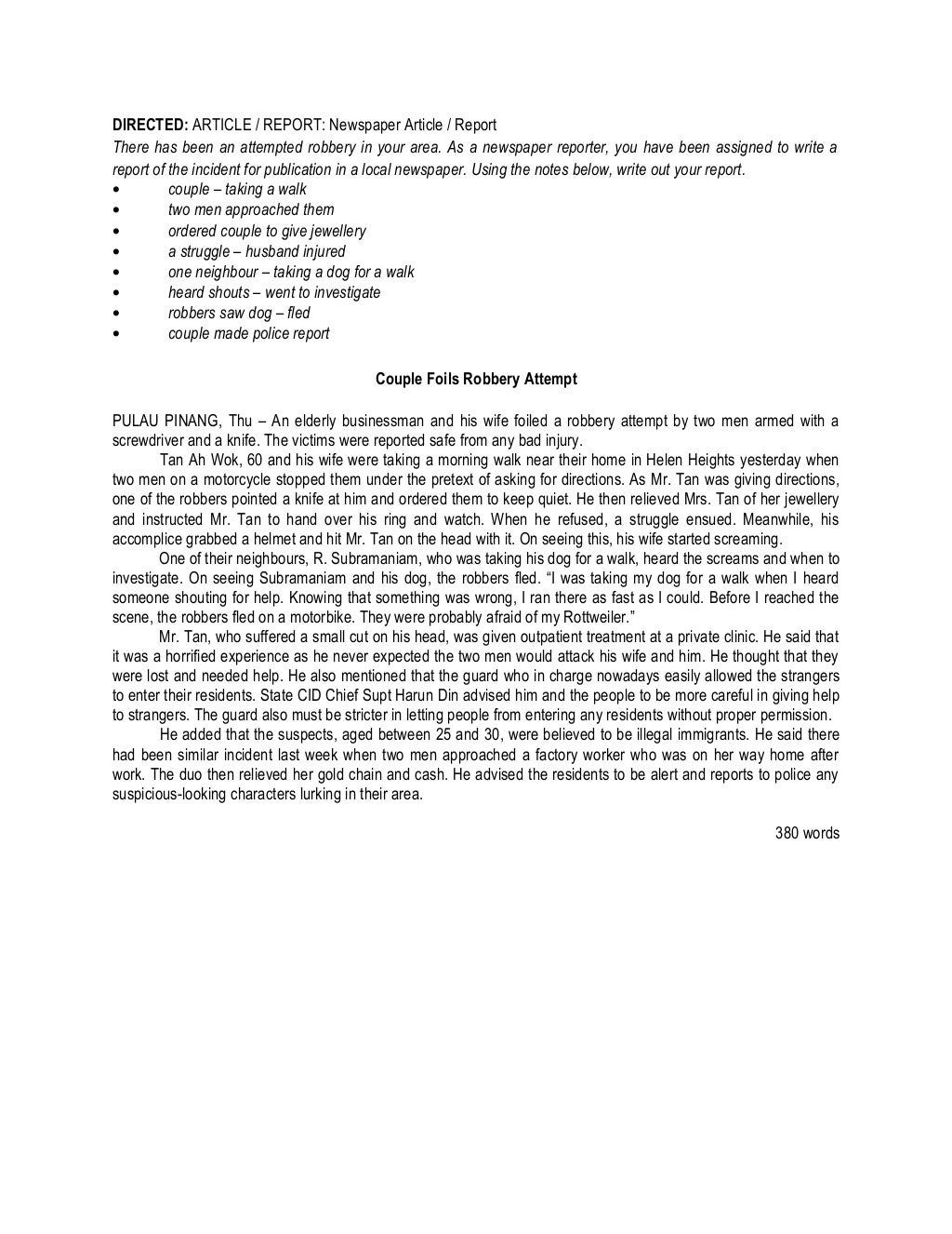 Sample For Spm Directed Writing Sample For Spm Directed Writing