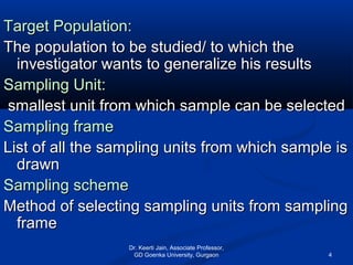 Sampling techniques and size | PPT