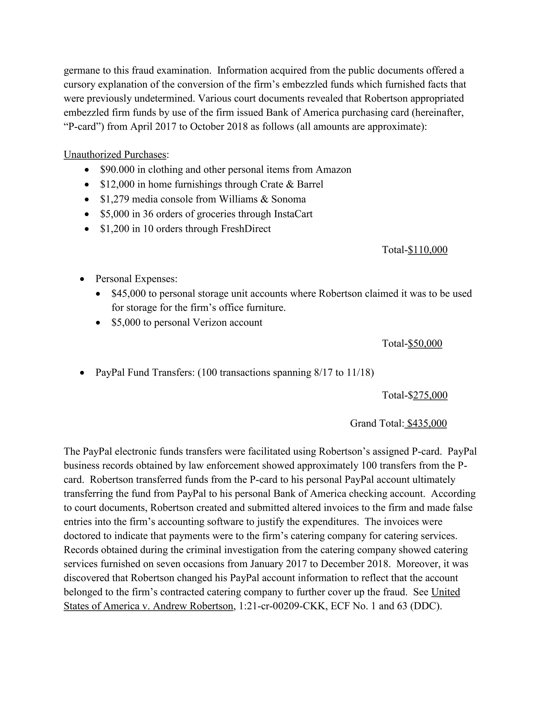 Sample FRAUD EXAMINATION REPORT by Brian Erbis | PDF