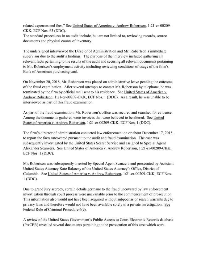 Sample FRAUD EXAMINATION REPORT by Brian Erbis | PDF | Crime & Harmful ...