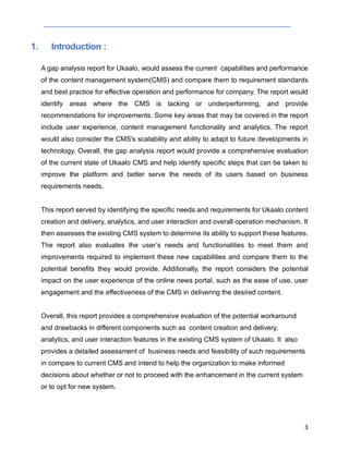 Sample GAP Analysis Report for CMS System | PDF