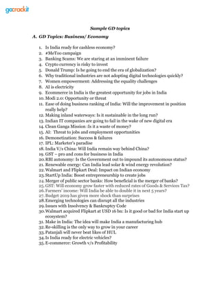 Sample GD Topics | PDF