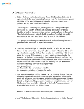 Sample GD Topics | PDF