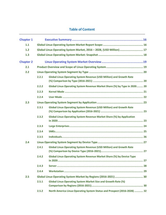 Sample global linux operating system market report 2021 | PDF