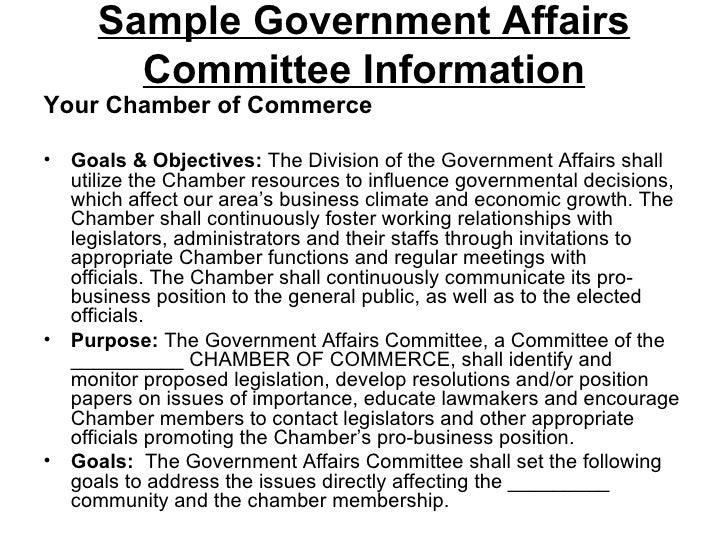 Sample Government Affairs Committee Information
