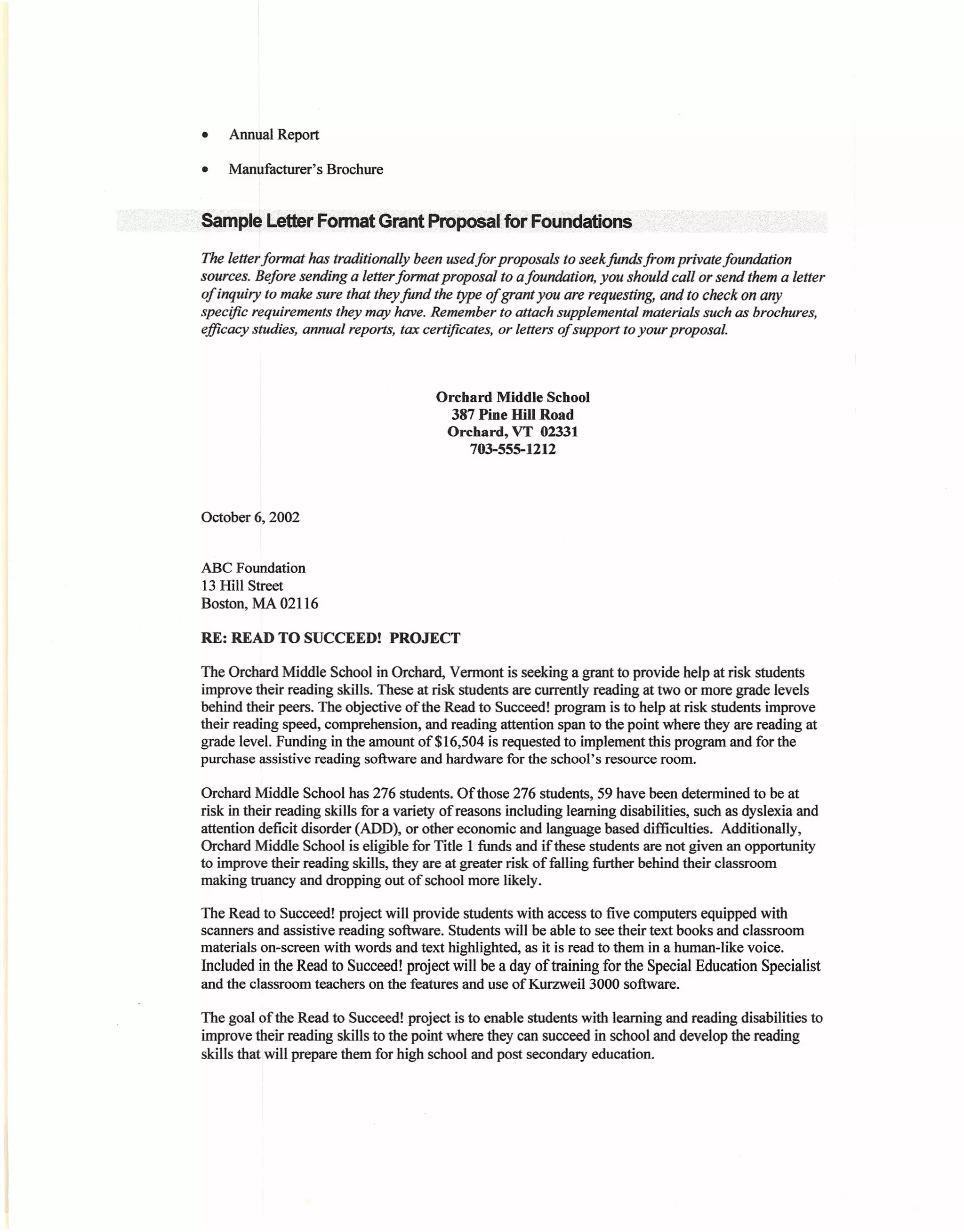 Sample grant proposal | PDF