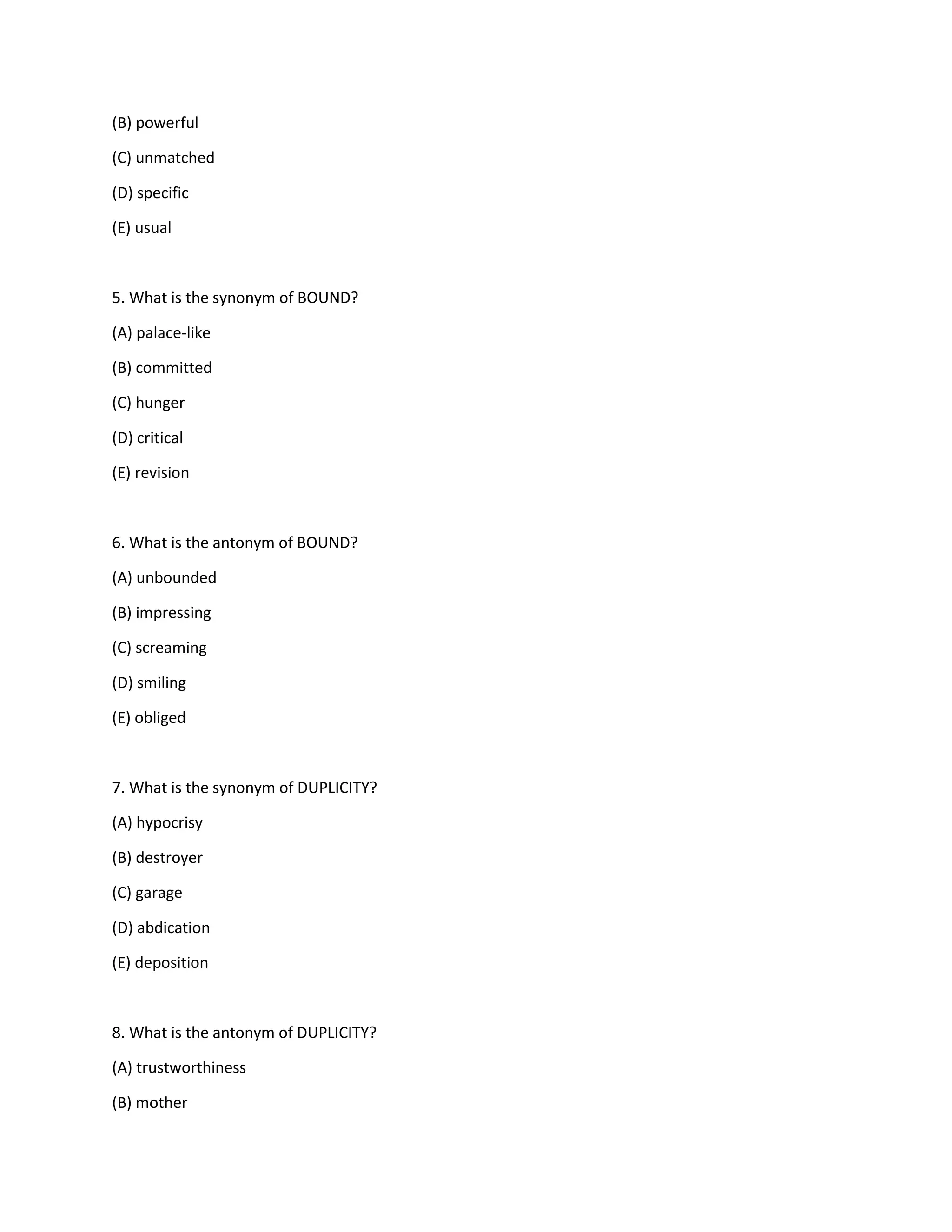 Sample Gre Vocab Questions | PDF