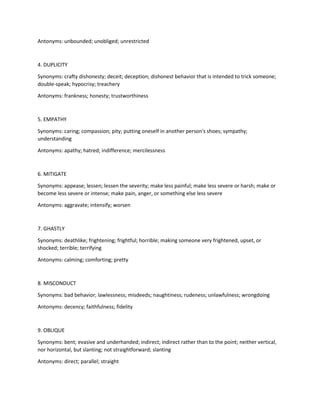 Sample Gre Vocab Questions | PDF