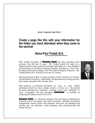 Sample Seminar Handout | DOC