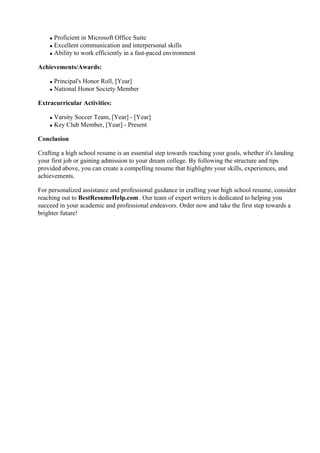 Sample High School Resume | PDF