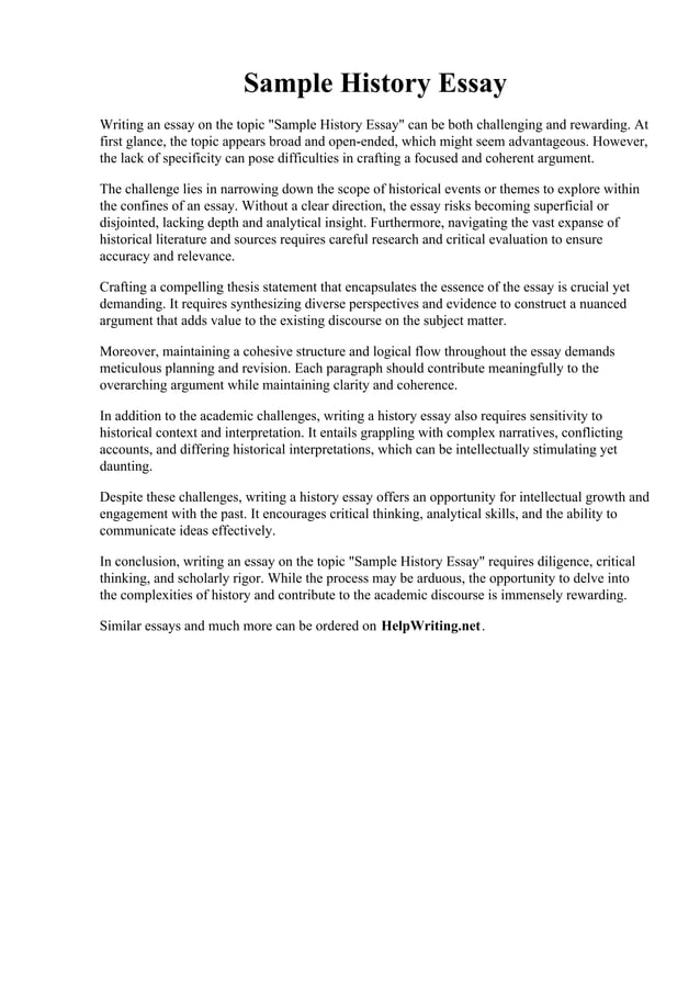 Sample History Essay | PDF