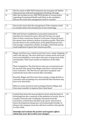 Sample hsc style questions | PDF