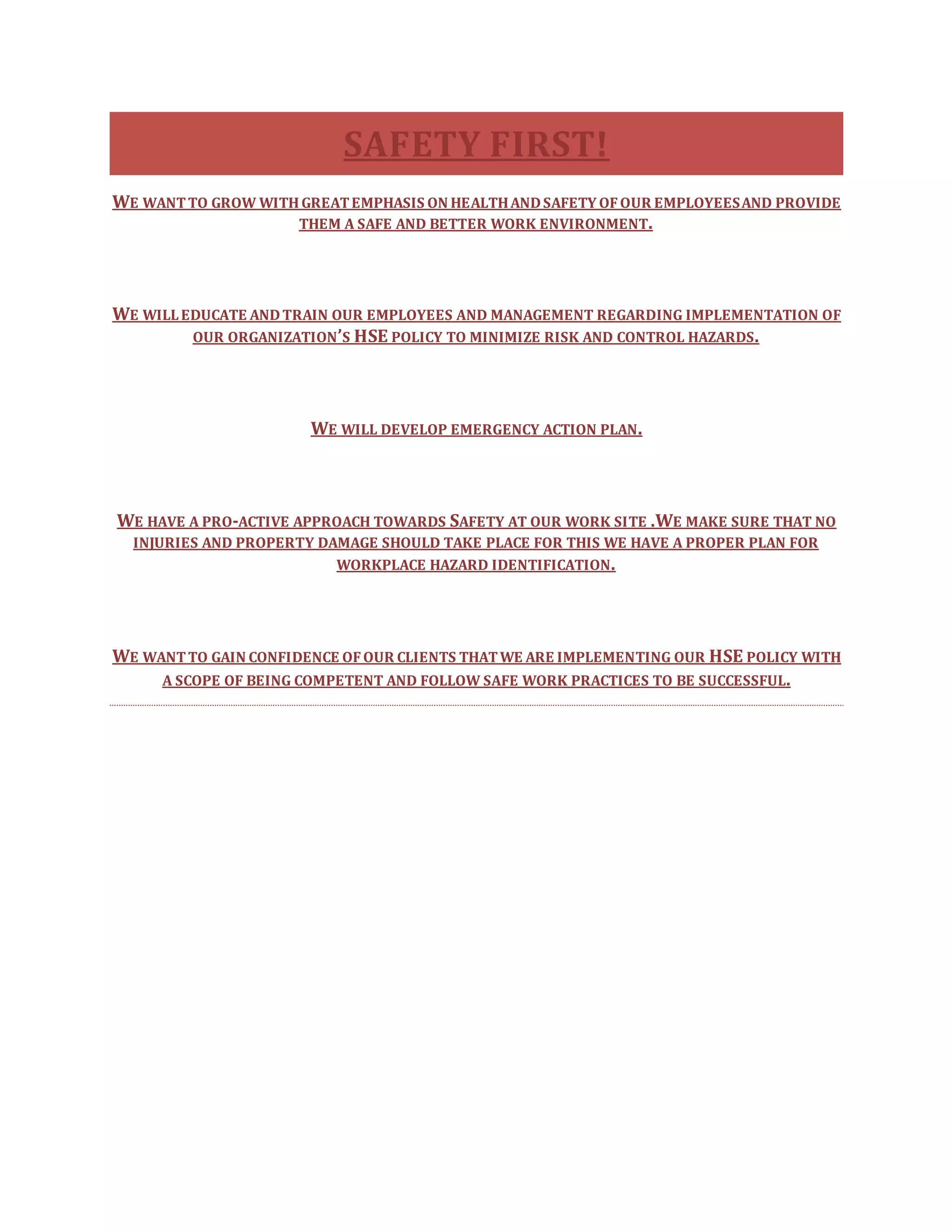 Sample hse policy 2 | PDF