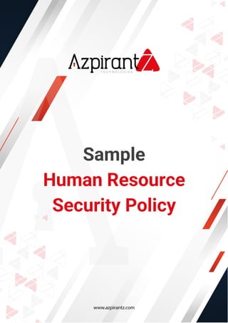 [FREE RESOURCE] Sample Human Resource Security Policy Template | PDF