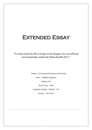 Sample IB ESS EE 4 | PDF