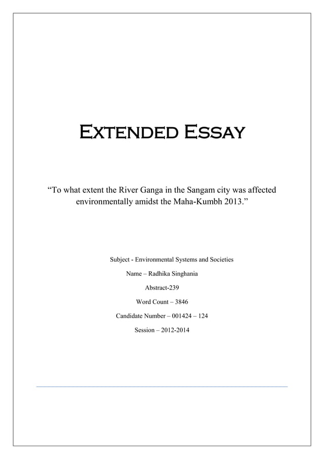 Sample IB ESS EE 4 | PDF