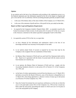 Sample Independent Auditors Report | DOC