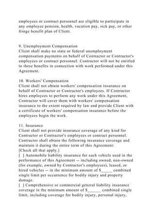 Sample Independent Contractor AgreementThis Agreement is mad.docx