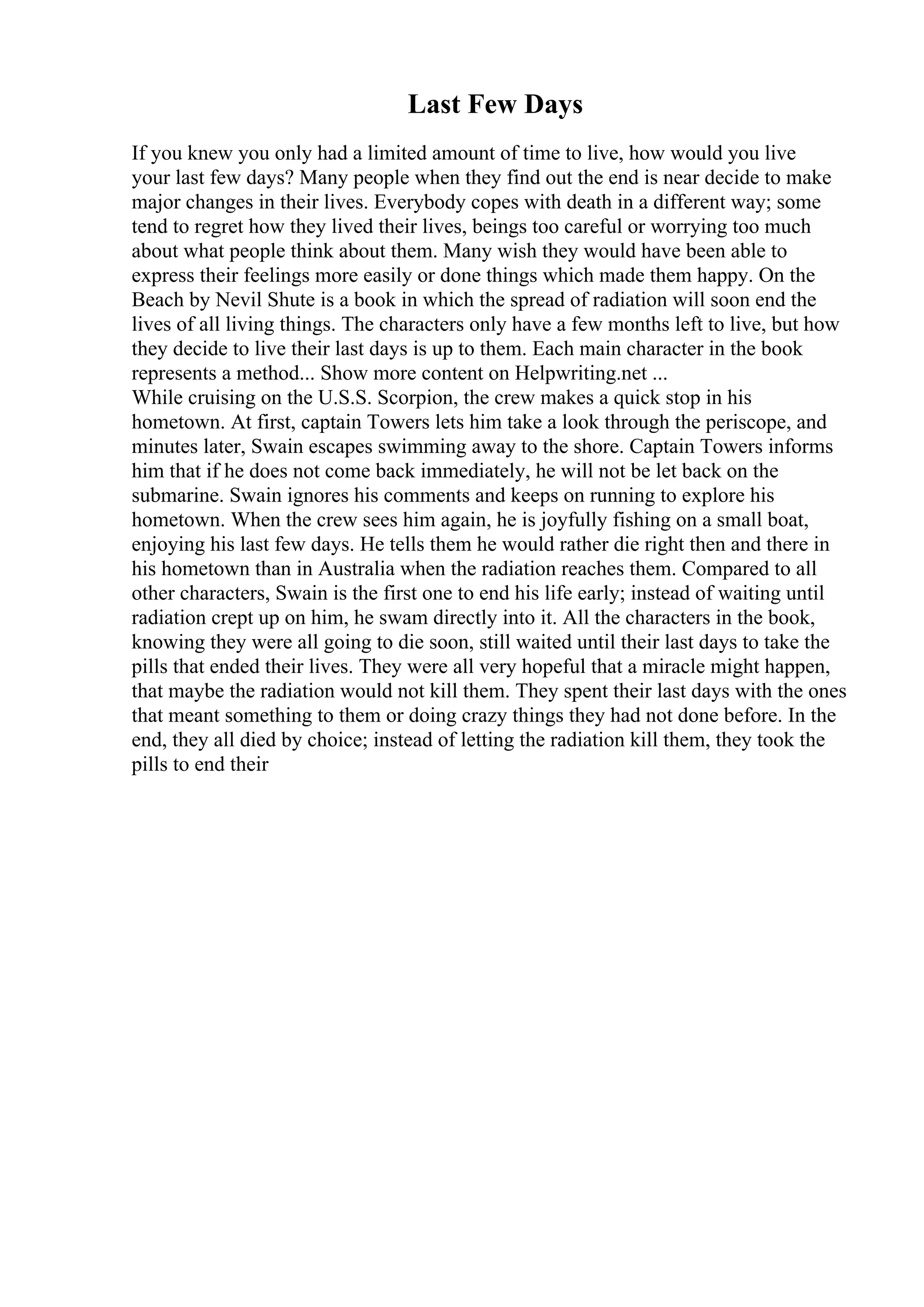 Sample Informal Essay | PDF