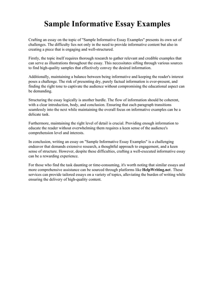 Sample Informative Essay Examples.pdf | Homework and Study | Education