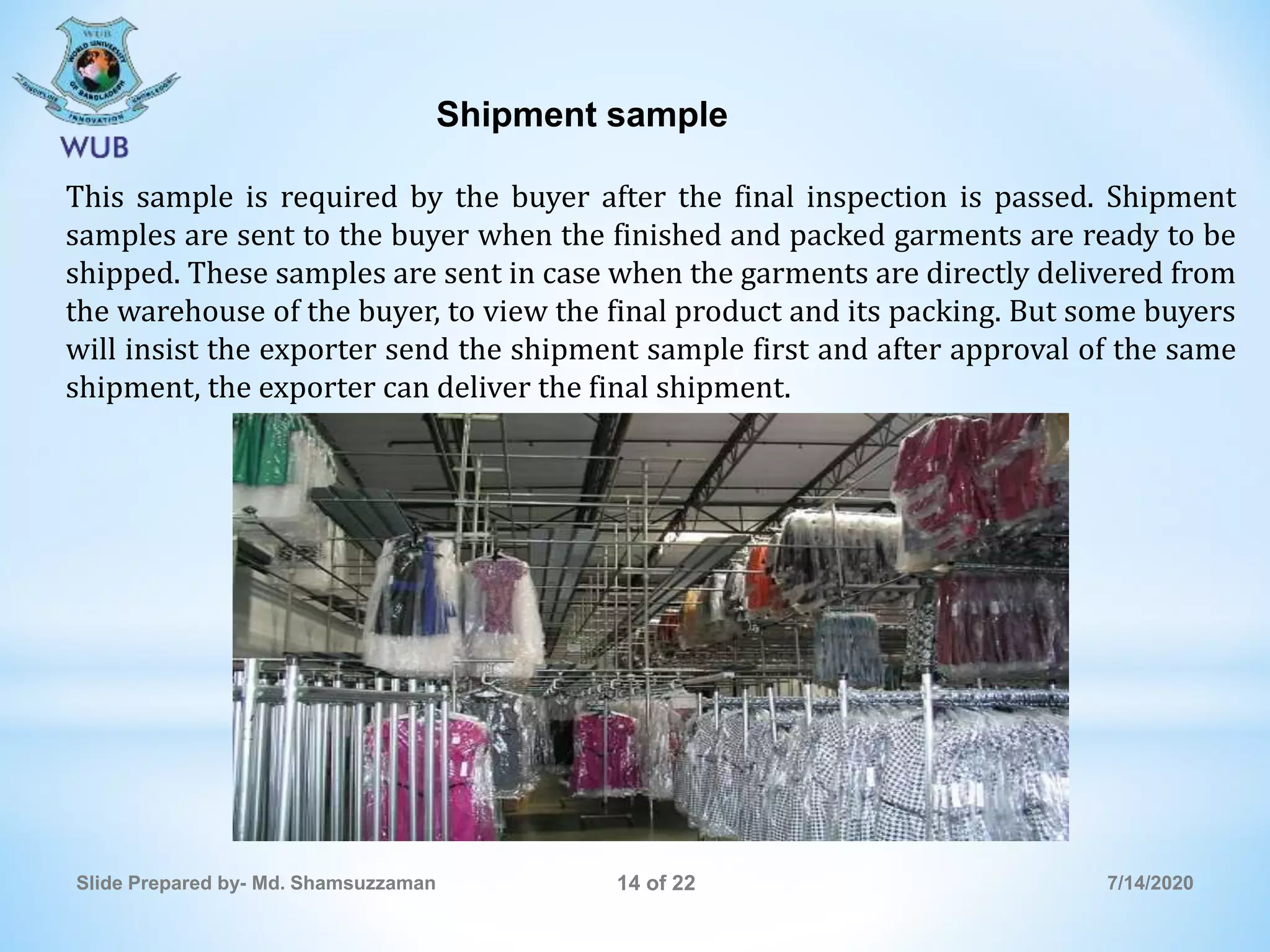 Sample in garment industry | PPTX