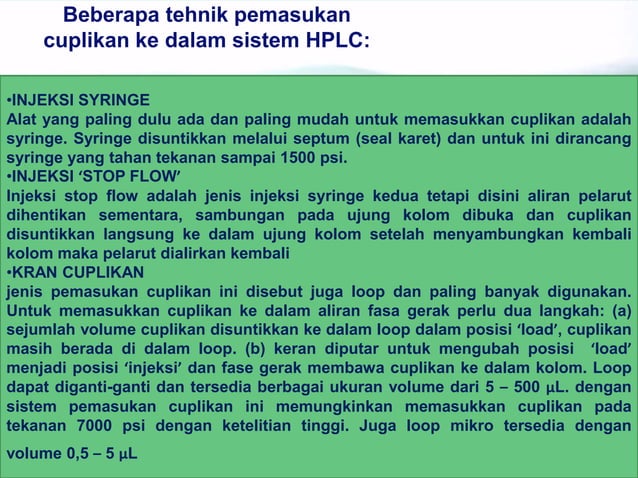 Sample injection of HPLC | PPTX