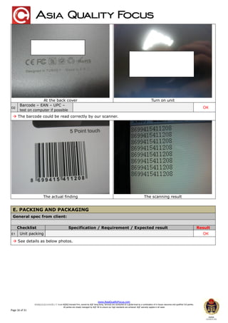 Sample Pre-Shipment Inspection Report | PDF