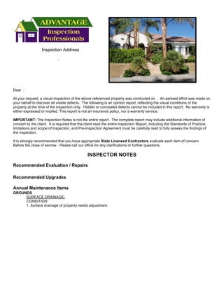 Sample Inspector Notes | PDF