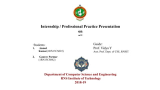 Sample internship presentation ppt | PPTX