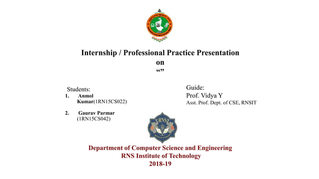 Sample internship presentation ppt | PPTX