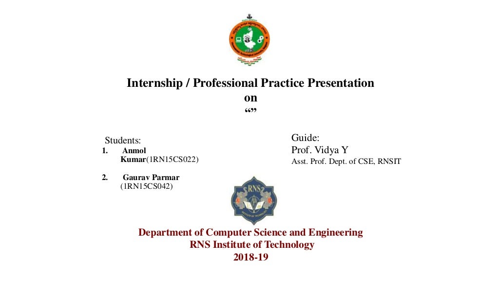 Sample internship presentation ppt