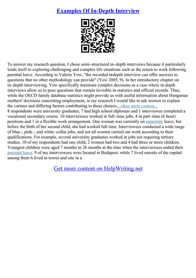 Sample Interview Essay | PDF