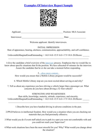 Sample Interview Essay | PDF