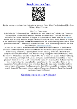 Sample Interview Essay | PDF