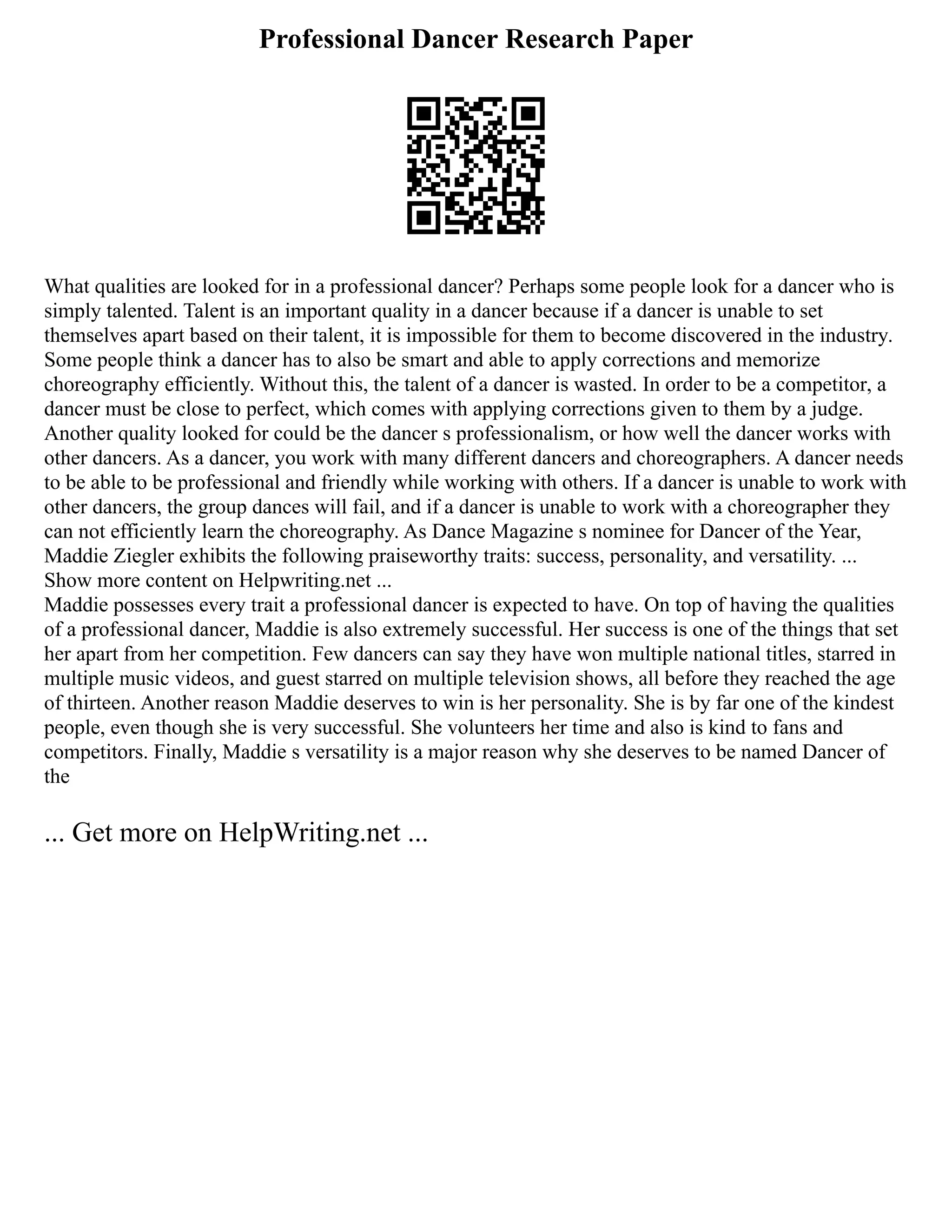 Sample Interview Essay The Document Template | PDF